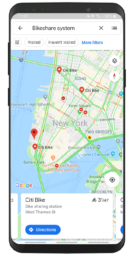 Get Real-Time Bikeshare Information in Google Maps